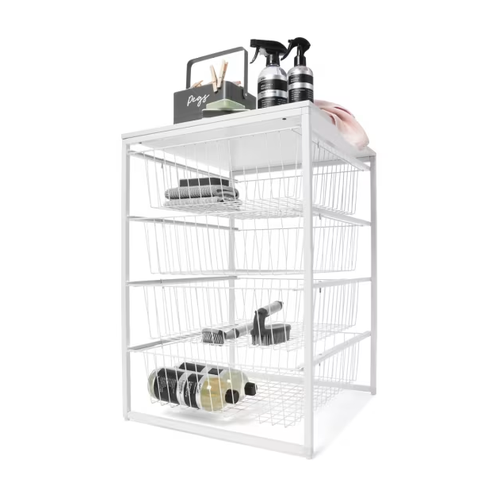 4 Drawer Wire Unit Bedroom Laundry kitchen Living space storage ...