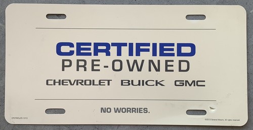 PRE-OWNED CHEVROLET BUICK GMC DEALER LICENSE PLATE PLASTIC PAPER | eBay