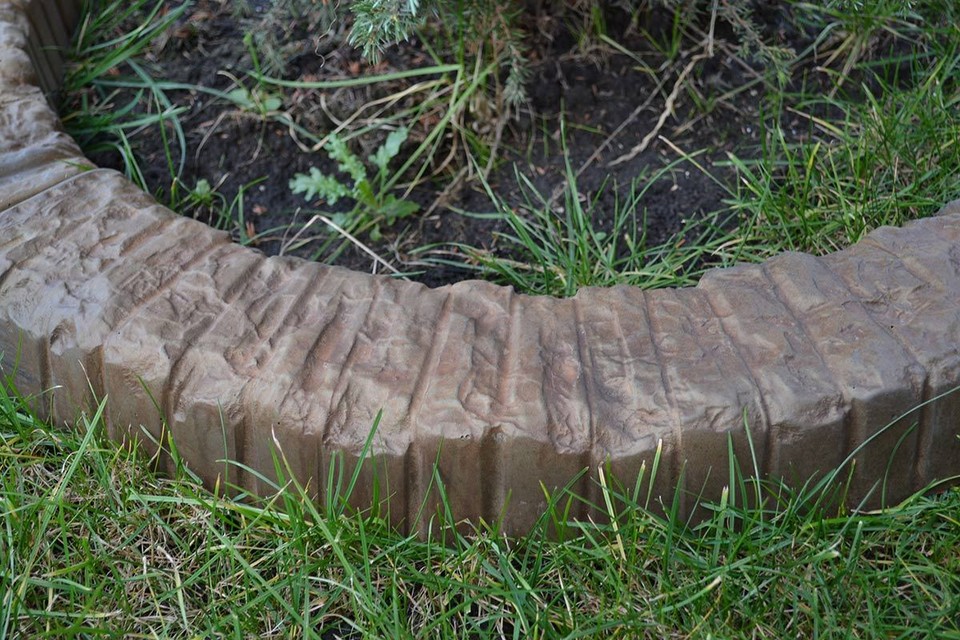 Concrete molds round edge stone log edging border garden curbs sold 2 ...