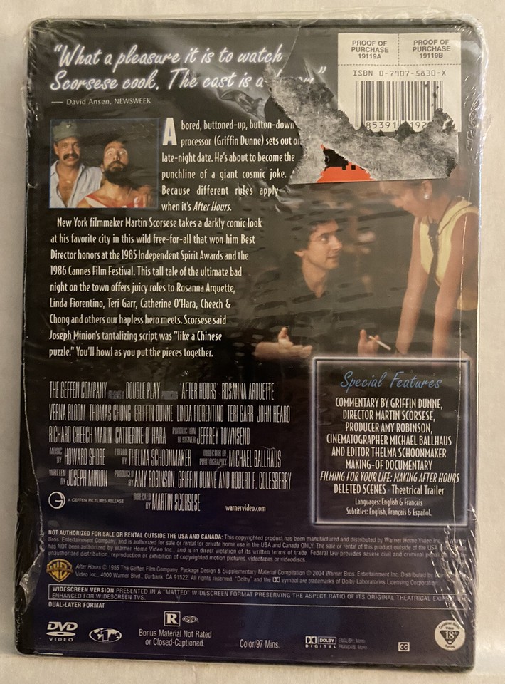 AFTER HOURS (1985; Martin Scorsese, Griffin Dunne, Rosanna Arquette ...