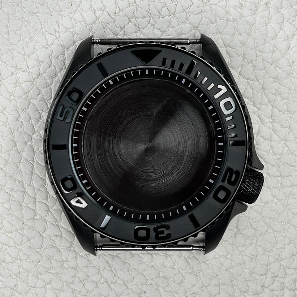 42mm Black Steel 5ATM Ceramic Watch Case PVD 3'8 Crown Mod Parts Fit ...