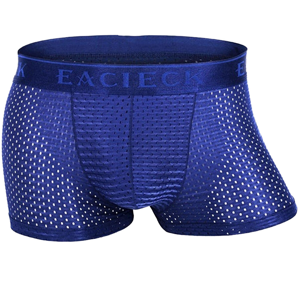 Ultra Thin Solid Color Breathable Mesh U Convex Boxers Briefs Men ...