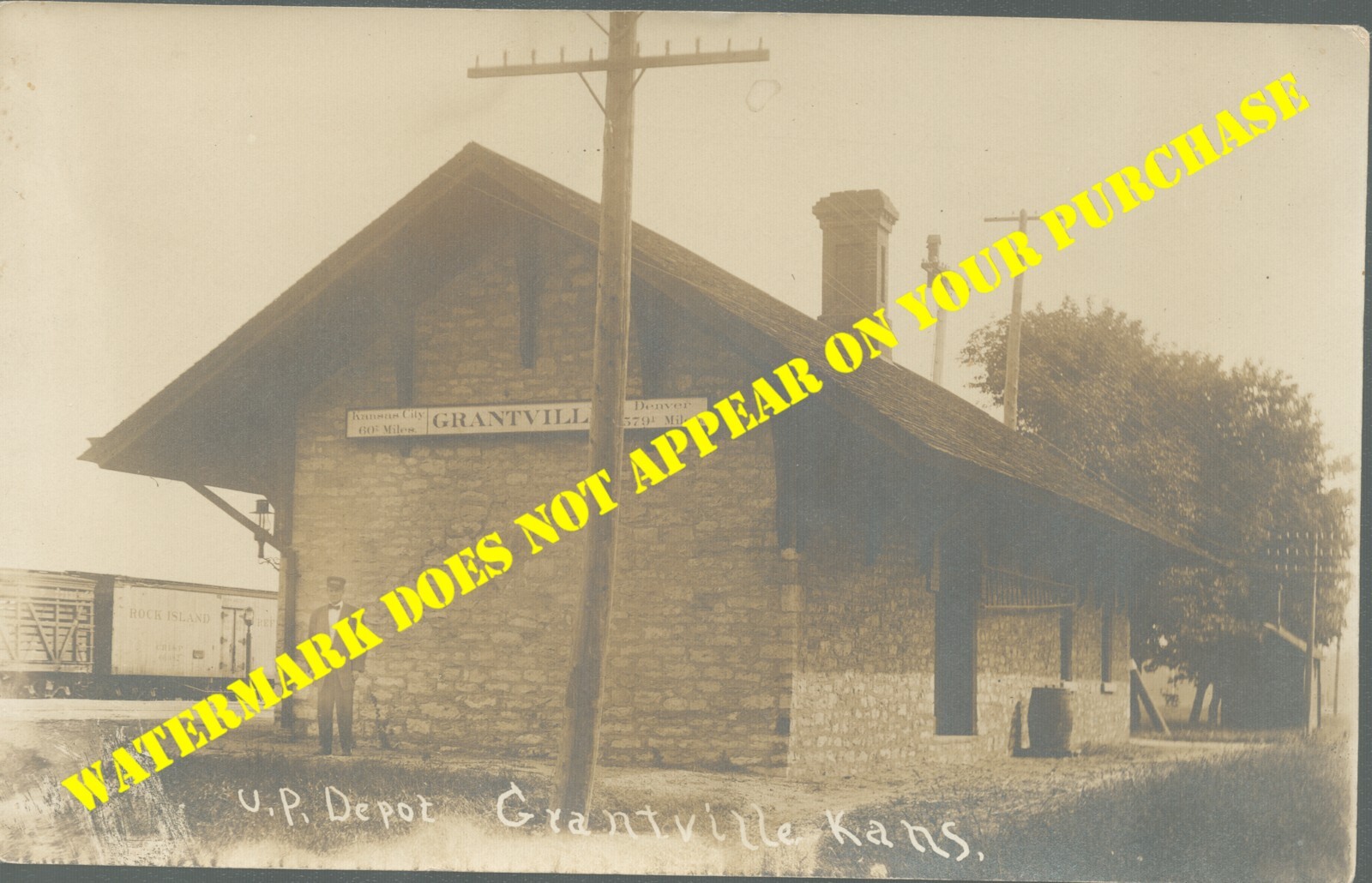 Union Pacific Grantville KS (Kansas Pacific) Jefferson County unused ...