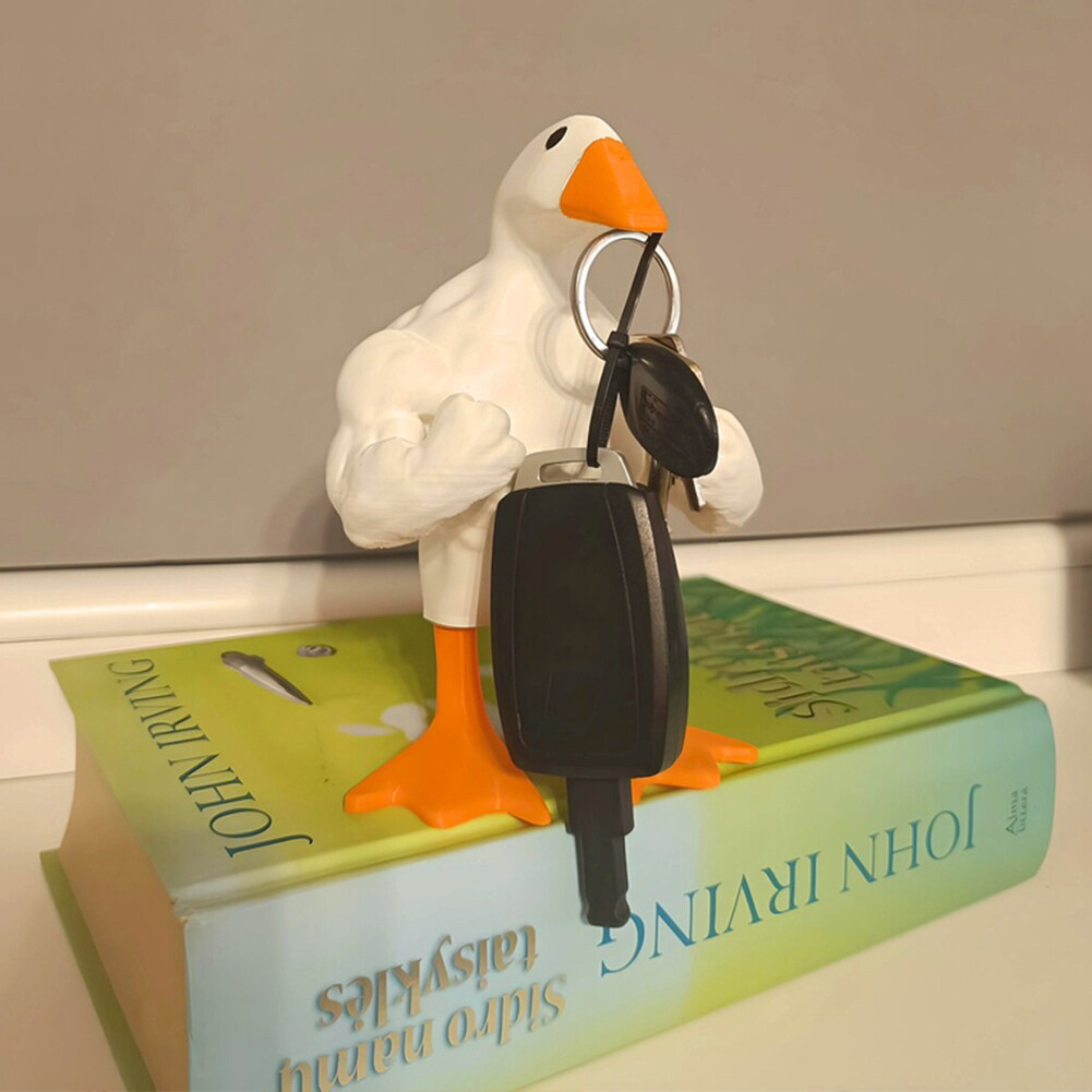 Magnetic Goose Key Holder Buff Duck Figurines Funny Resin Cute for Home ...