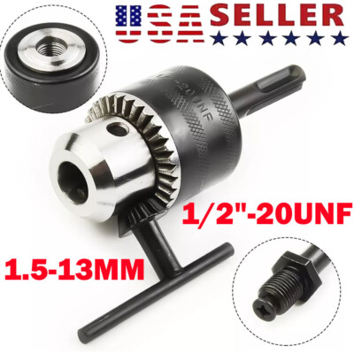 SDS Plus Shank Adapter 1.5-13mm 1/2"-20 UNF Chuck Drill Rotary Hammer ...