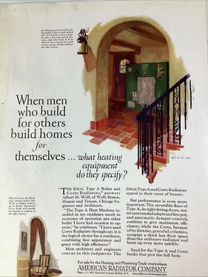 Corto Radiator Print Ad 1925 Original Rare Antique Buffalo NY Wolf ...