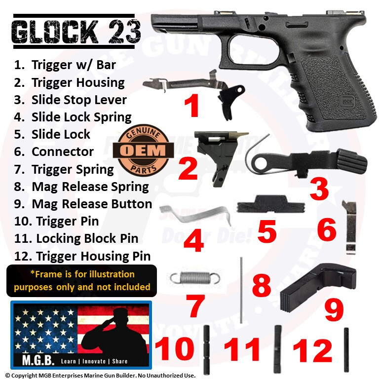 Glock 23 OEM Lower Parts Kit Gen 3 G23 LPK .40 cal Genuine Factory ...