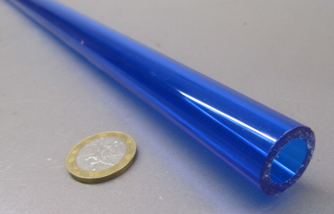 Acrylic Tube 2424 Transparent Blue 750" OD x .500 ID x .125 Wall x 36 ...