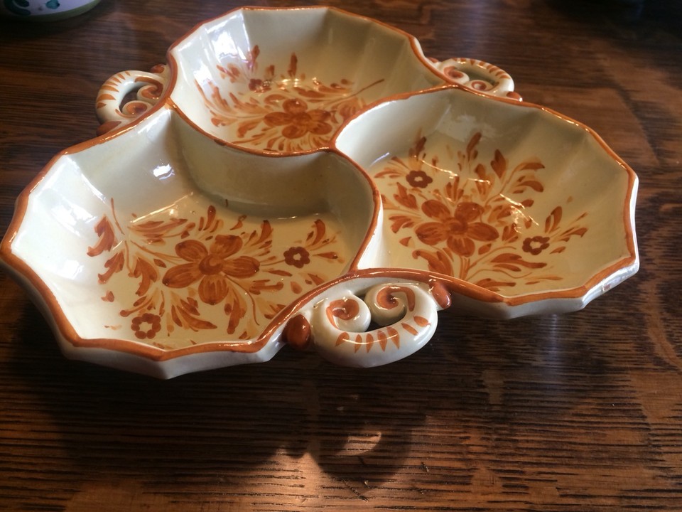 Vintage Italian Relish Serving Tray Hand Painted Yellow 1932 | eBay