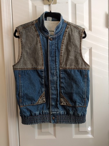 Vintage 80’s Le’Arsi Two-toned Denim Snap Vest Blue & Grey Men's M | eBay
