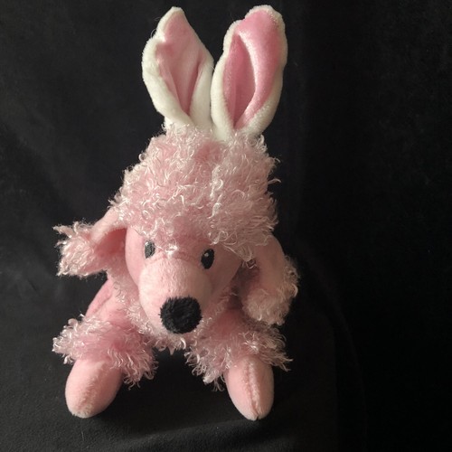 Dan Dee Plush Pink Poodle Bunny Ears Stuffed Animal 9" Easter Dog Puppy ...