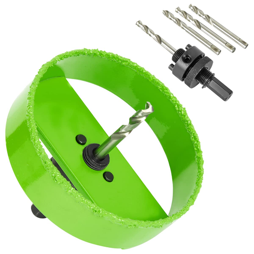 4-3/8 Hole Saw for 4" Recessed Lights, Carbide Grit Holes Saw Cutting ...