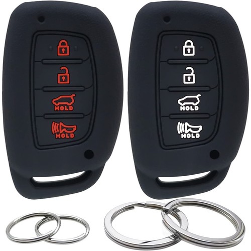 2 Pcs Silicone 4 Buttons Key Fob Cover Remote Case Keyless Protector ...