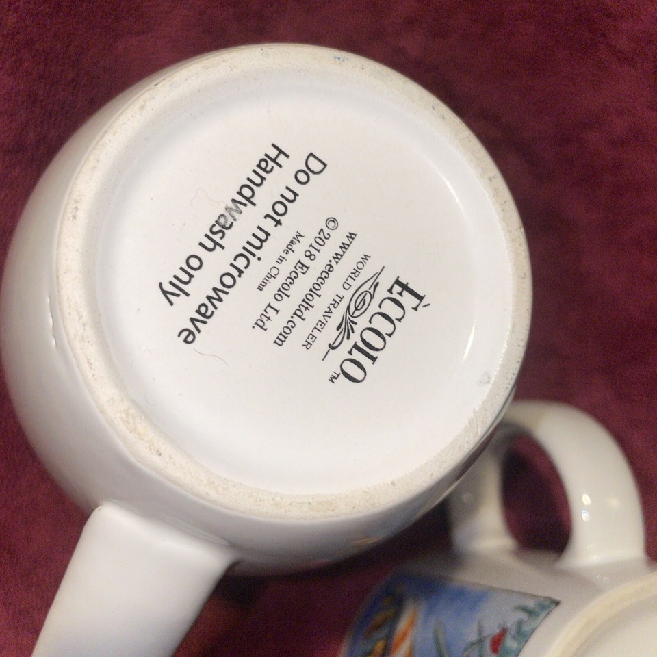 Mix Lot Of 2 - White Coffee Cat Mom Mug & Cats With Butterflies Coffee ...