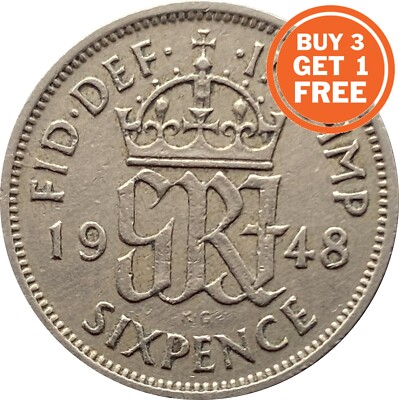 SILVER SIXPENCE GEORGE VI COIN CHOICE OF YEAR 1937 TO 1952 | eBay UK