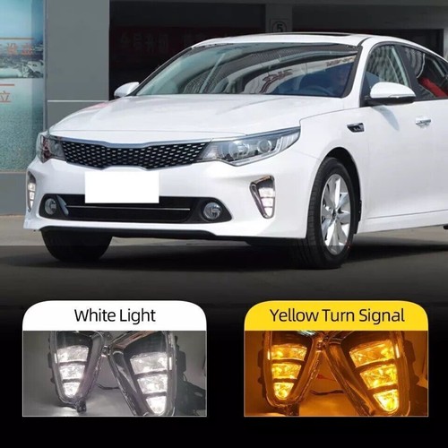 LED Daytime Running Lights for Kia K5 Optima 2014~18 Turn Signal Fog ...
