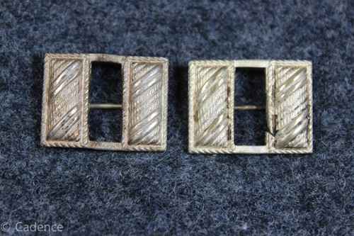 US WW1 Shirt Size Silver Solid Back Pin Captain's Rank Bars Matched ...