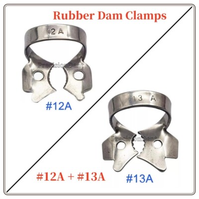 2Pcs Dental Endo Rubber Dam Clamps # 12A & 13A Molar & Premolar Brinker ...