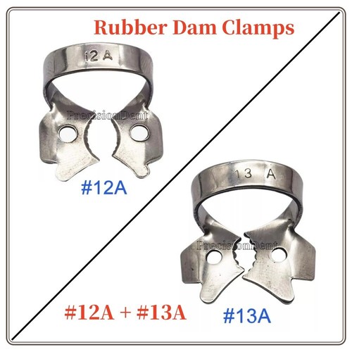 2Pcs Dental Endo Rubber Dam Clamps # 12A & 13A Molar & Premolar Brinker ...