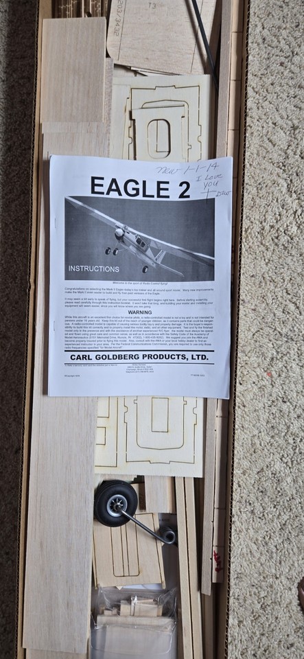 Vintage Goldberg Eagle 2 RC Airplane Kit 63" Wingspan Unassembled. Open Box | eBay