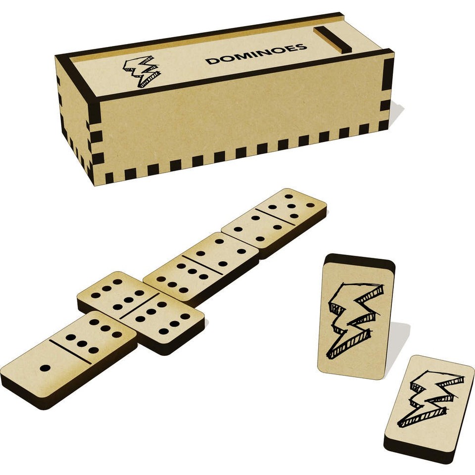 'Lightning Bolt Sketch' Domino Set & Box (DM00054644) | eBay UK