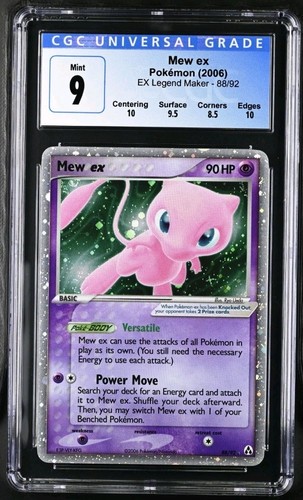 Mew Ex 88/92 Ultra Rare EX Legend Maker Pokémon CGC 9 MINT (Strong ...