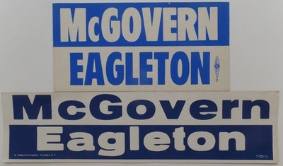 2- 1972 George McGovern Prez Campaign Bumper Stickers With First ...