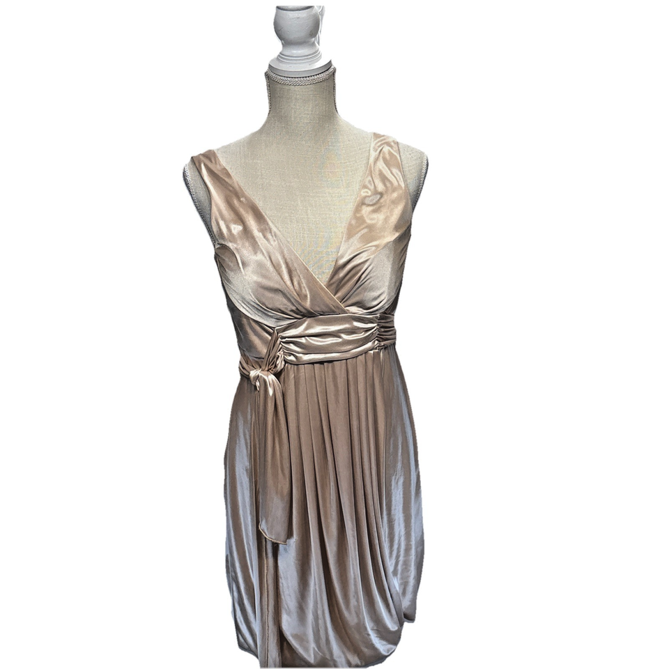 Ruby Rox Champagne Wrap-Front Balloon Hem Tie Dress L Vintage USA ...