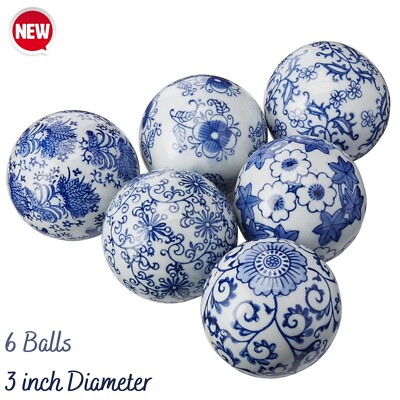 Chinese Floral Blue Chinoiserie Porcelain Ceramic Balls Coffee Table ...