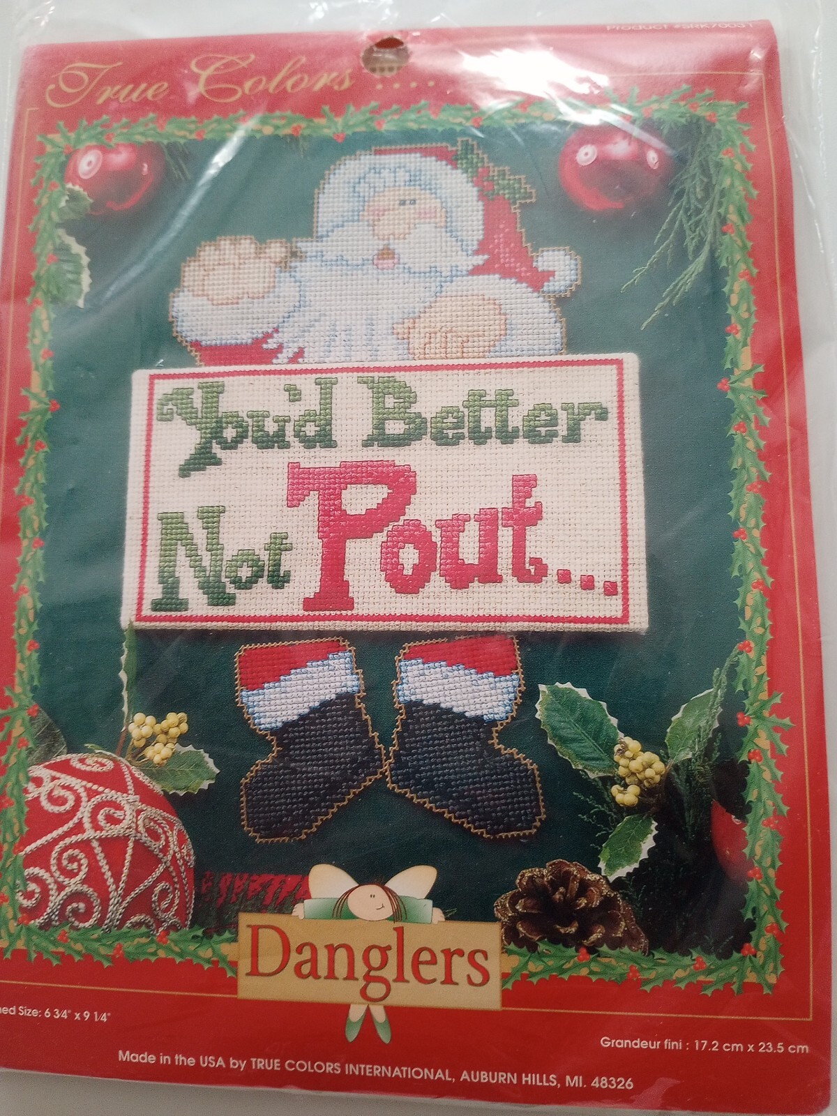 True Colors Cross Stitch Kit Merry Christmas Santa You'd Better Not ...