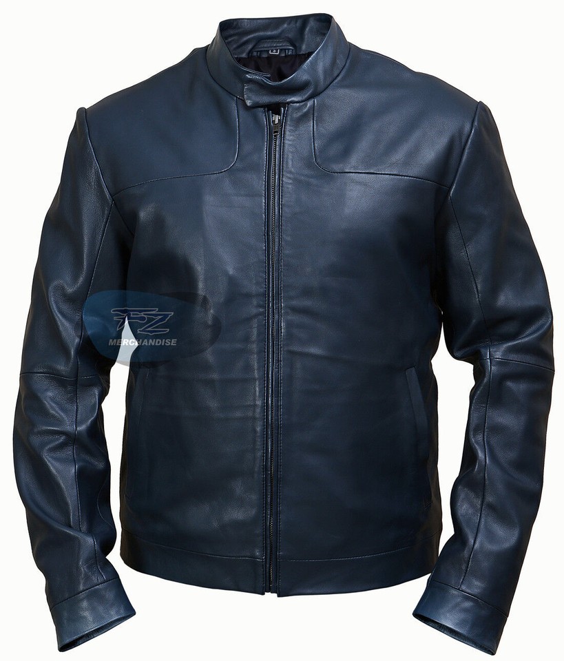 Tom Cruise Mission Impossible 6 Men's Blue Biker Real Leather Jacket ...