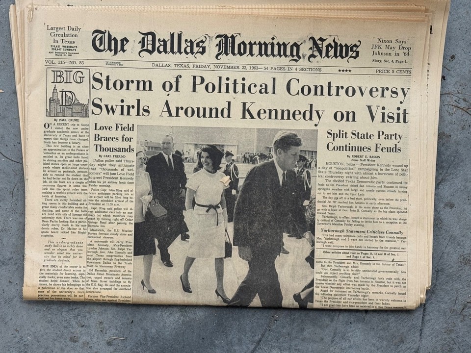 Lot - Kennedy Assassination Original Dallas Newspapers from November 22 ...