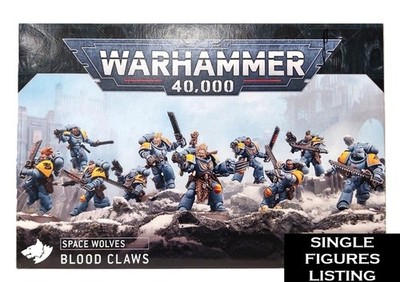 Warhammer 40K NEW Space Wolves Blood Claws Single Figures Off Sprues ...