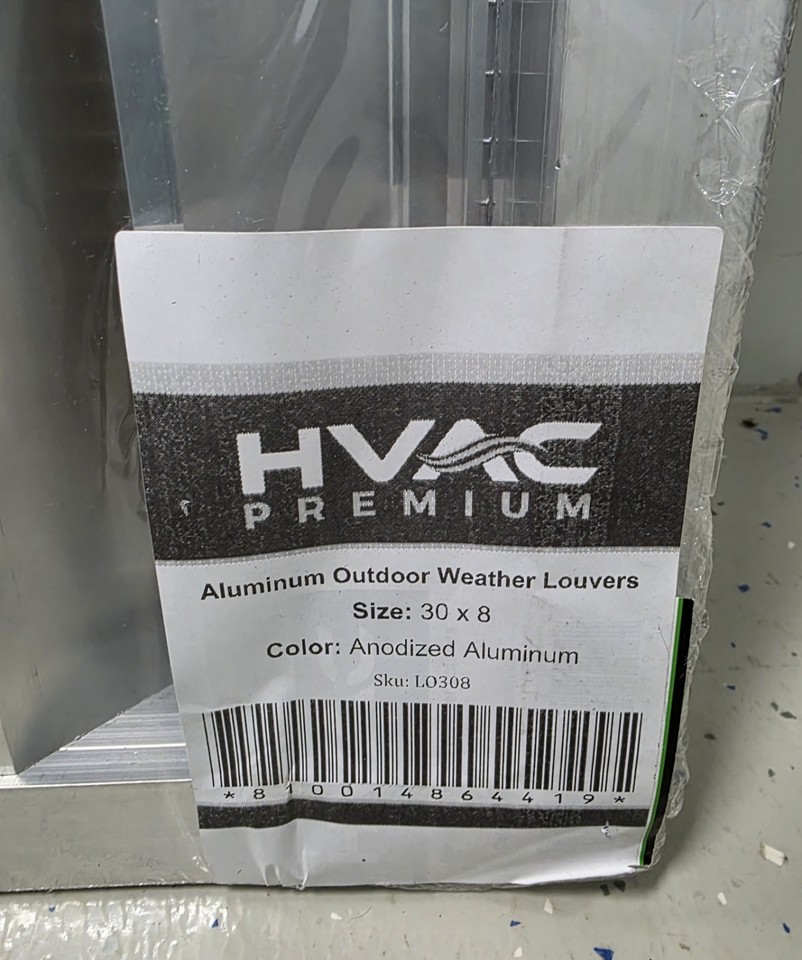 HVAC Premium 30"W x 8"H Aluminum Exterior Gable Louver Vent for Walls ...