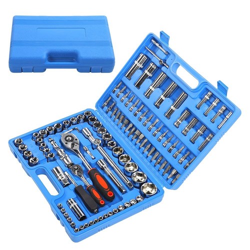 108Pc Ratchet Wrench Socket Set CR40 Steel Hand Tool Kit with Case 1 ...
