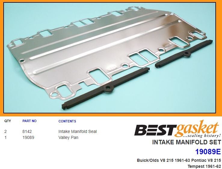 BEST Gasket Intake Valley Pan for 1961-1963 Buick+Oldsmobile/Olds ...