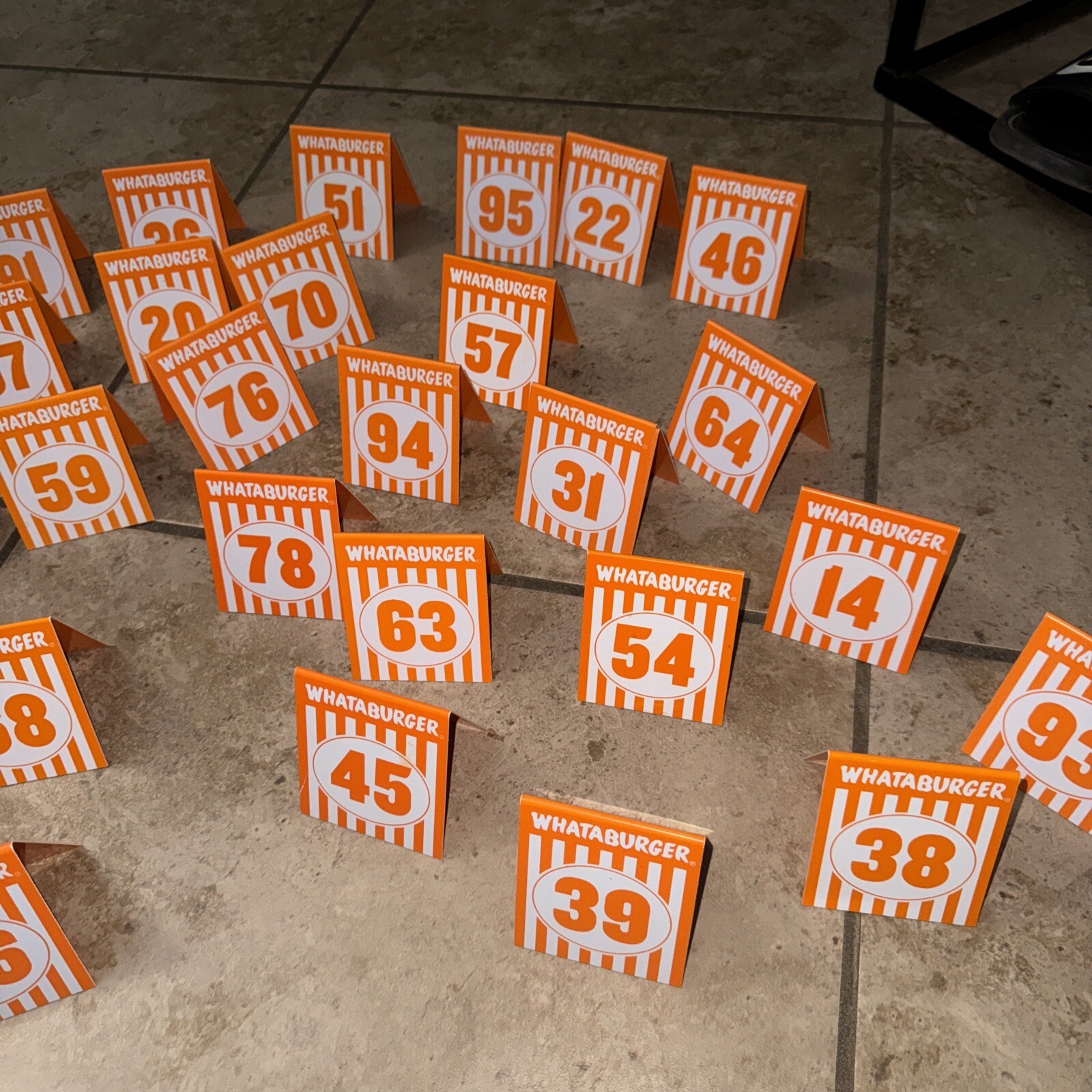 Whataburger Table Tent Markers - Individual Restaurant Order Numbers ...