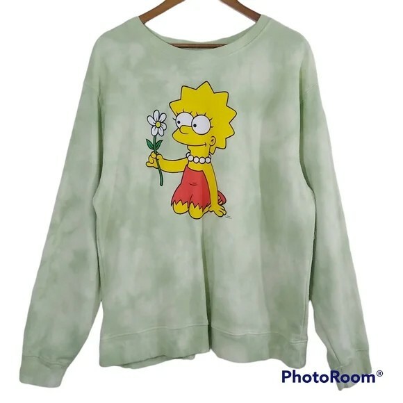 The Simpsons Lisa Simpson Green Tie Dye Long Sleeve S… - Gem