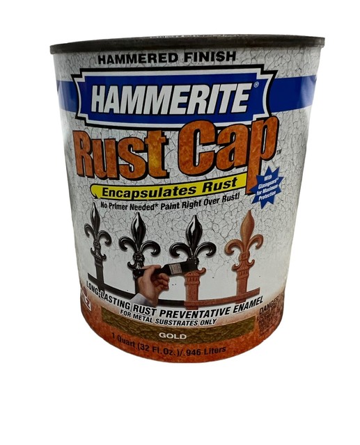 (1) Quart Hammered Gold Hammerite Rust Cap #43170 Kilz Primer Paint ...
