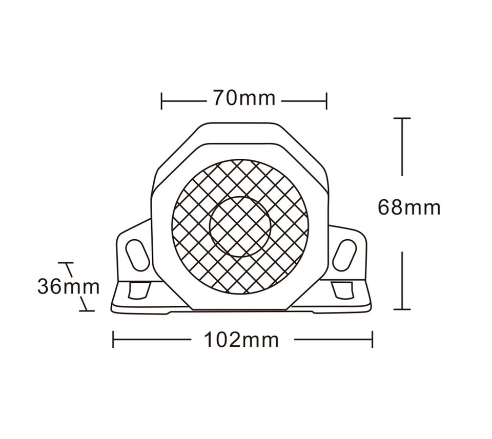 Van Truck Lorry Plant Tractor 12v 24v Reversing Alarm White Noise Buzz ...