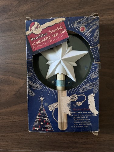 Vintage Rare Royalite Starlite Halo Tree Topper Light Up Star Christmas ...