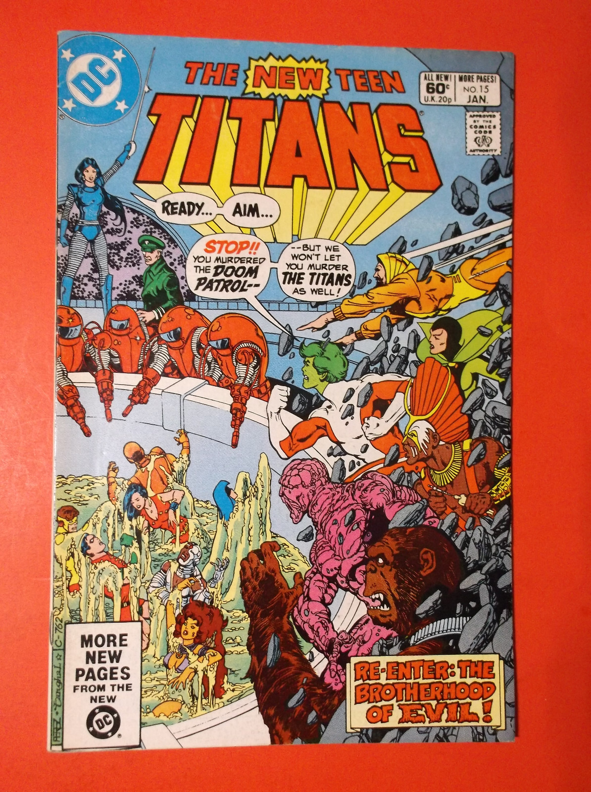 THE NEW TEEN TITANS # 15 - FN 6.0 - DEATH OF MADAME ROGUE & CAPT ZAHL ...