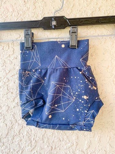 3/6 Month Handmade Bummies - Geometric Shapes Blue | eBay