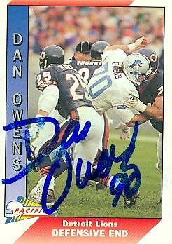 Dan Owens autographed Football Card (Detroit Lions) 1991 Pacific #142 ...