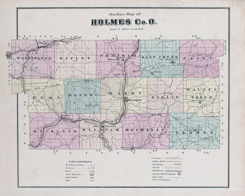 1875 Map of Holmes County Ohio | eBay