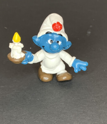 Smurfs Candle Smurf 20060 Sleepy Smurf Pajamas 1979 Vintage Toy Figure ...
