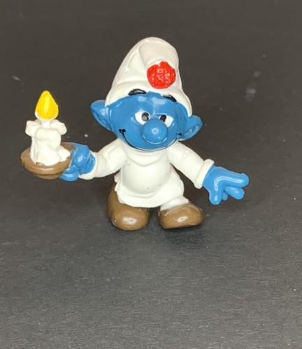 Smurfs Candle Smurf 20060 Sleepy Smurf Pajamas 1979 Vintage Toy Figure ...