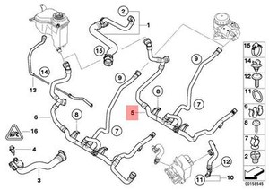 Genuine BMW E82 E84 E88 E90 E91 Heater Return Thermostat Hose OEM ...