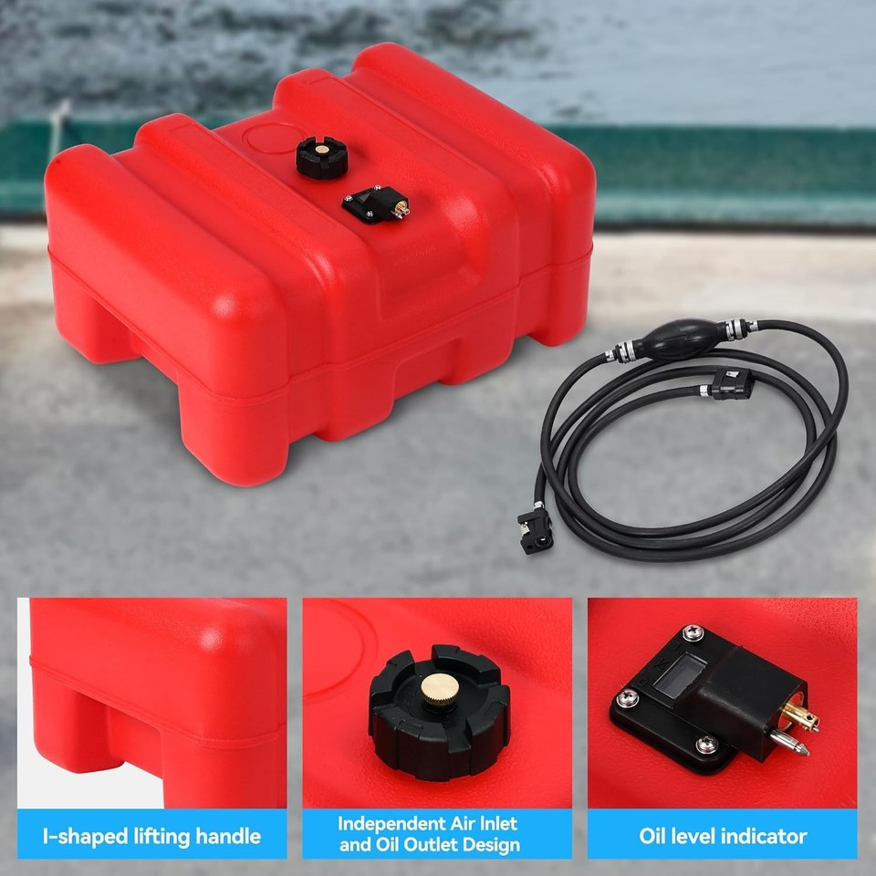 14 Gallon 55L Portable Marine Fuel Tank Outboard Boat Motor Gas Tank ...