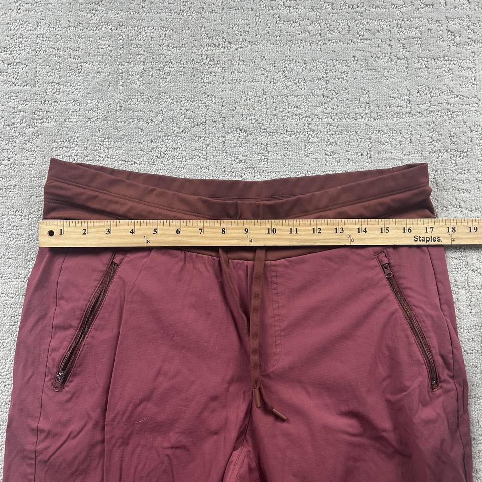 Woven Trek Jogger Pants Womens Large Rust Stretch Zip Pockets Hiking ...